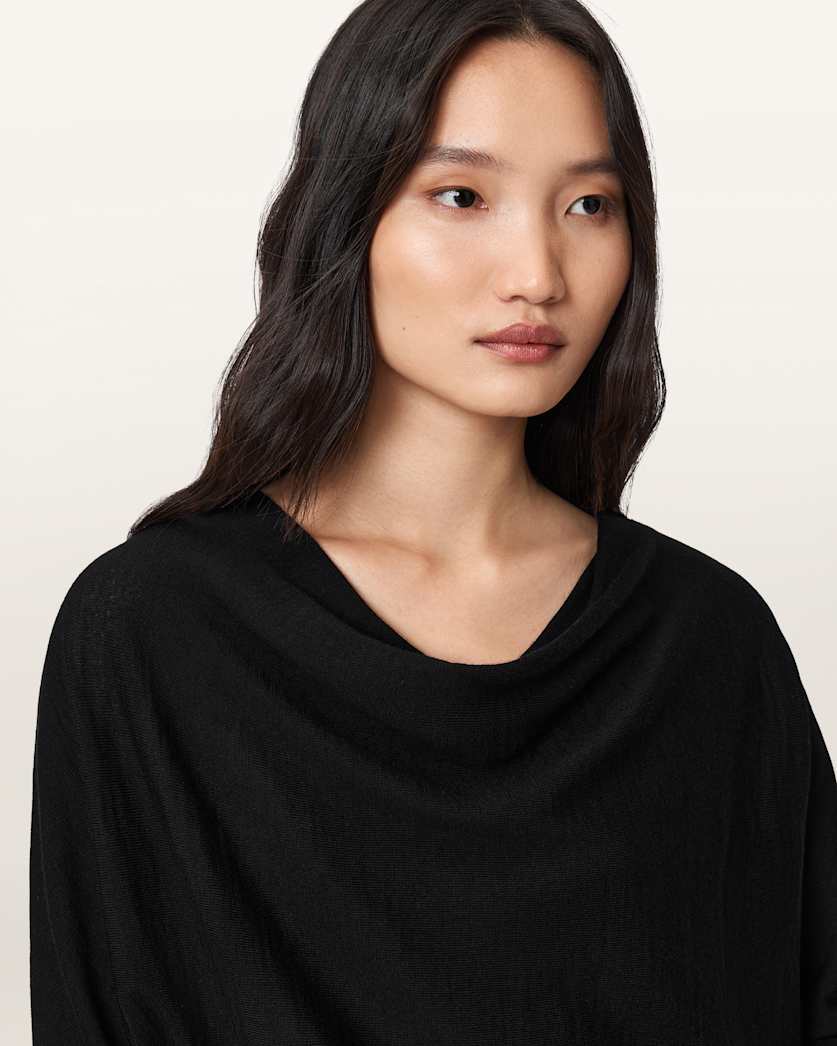 Ridley Cropped Wool Jumper Black | ALLSAINTS